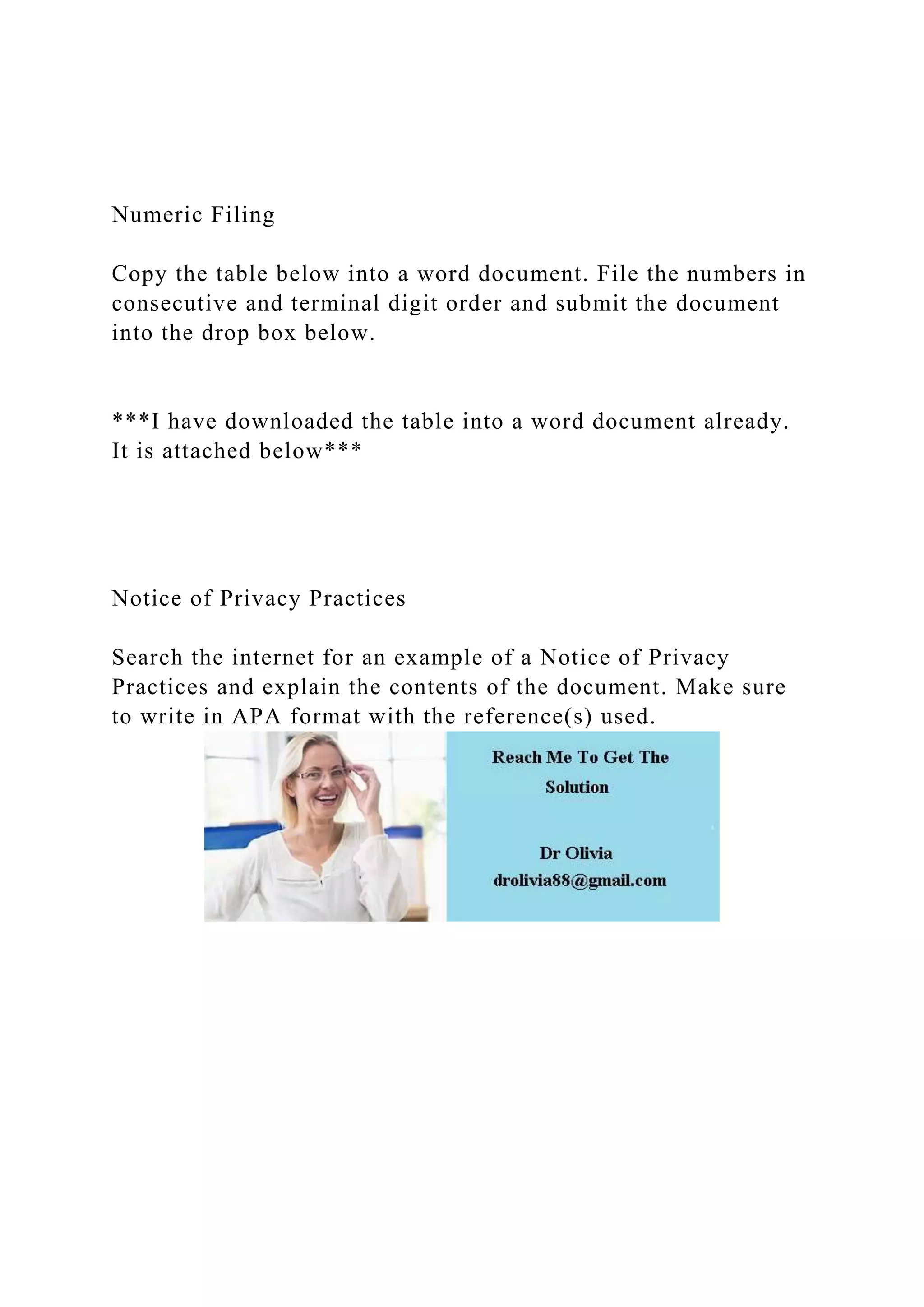 Numeric FilingCopy the table below into a word document. Fil.docx ...