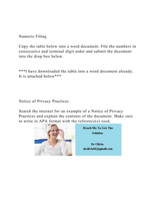 Numeric FilingCopy the table below into a word document. Fil.docx