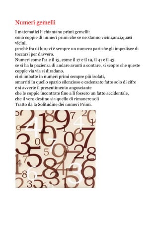 Numeri gemelli | DOCX