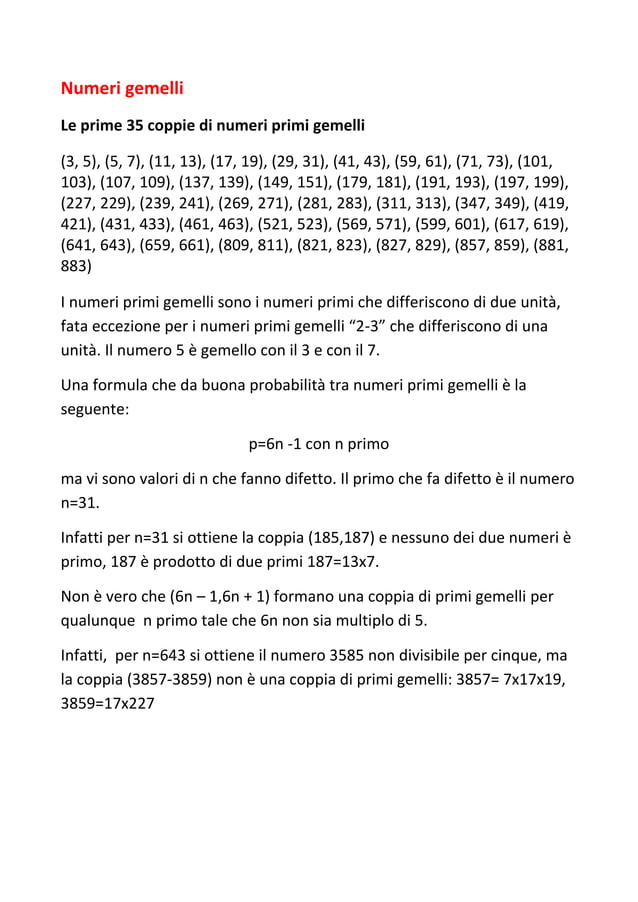 Numeri gemelllllli 2 | PDF