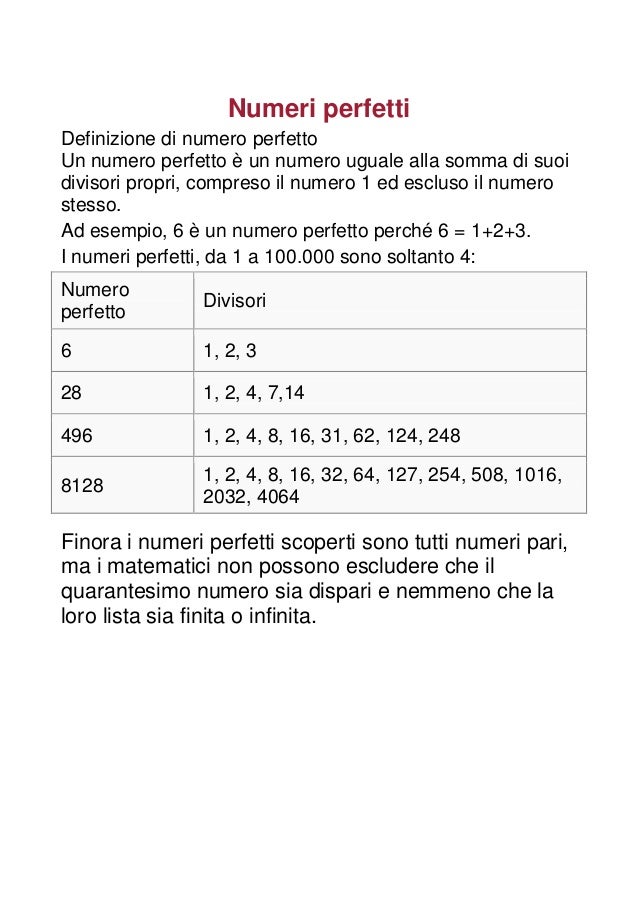 Numeri perfetti