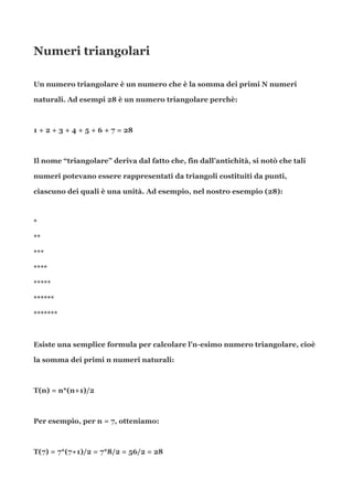 Numeri triangolari | DOCX