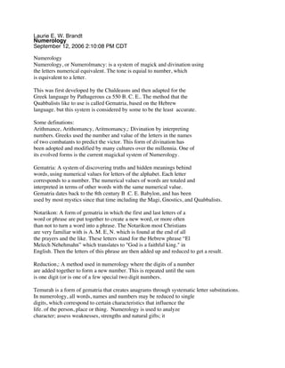 Numerology | PDF