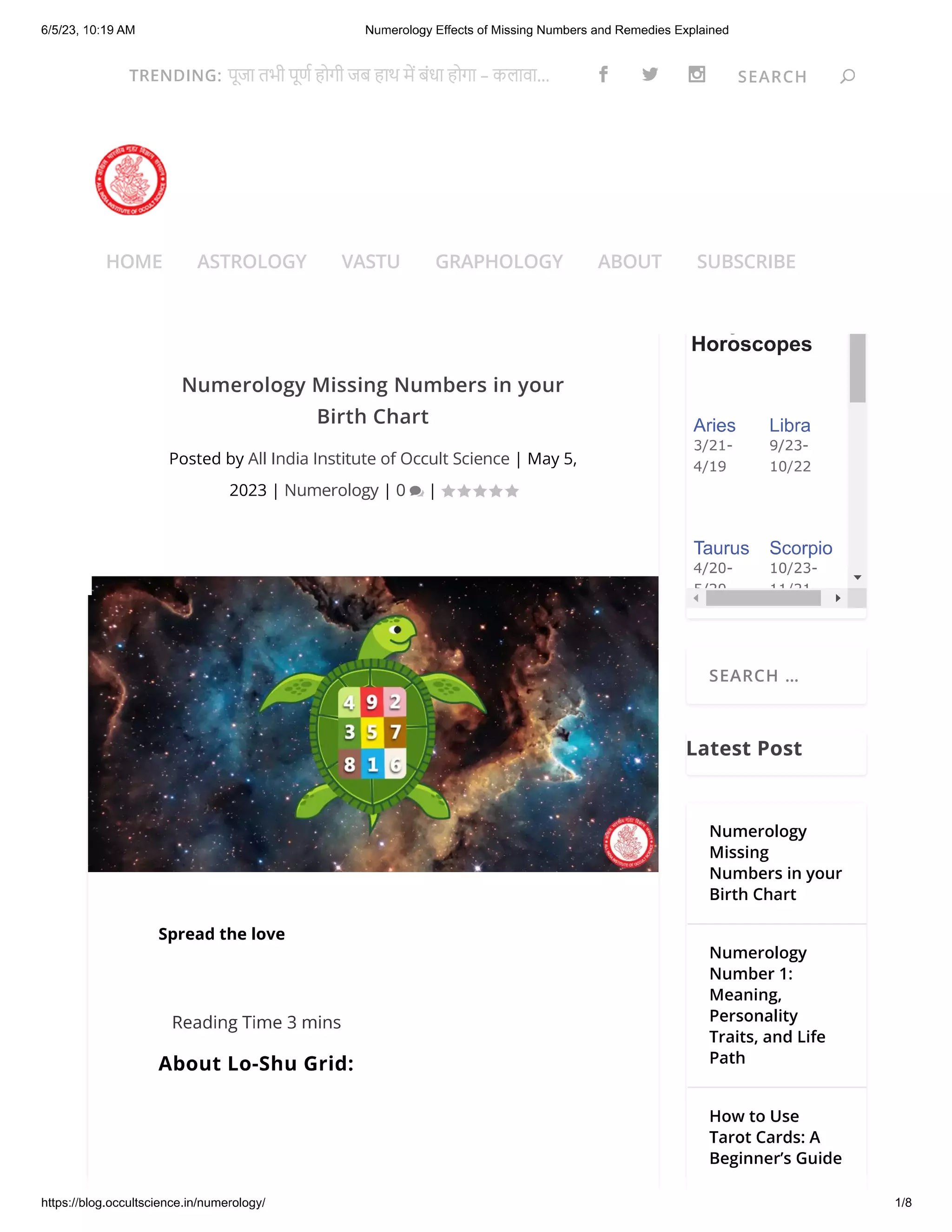 Numerology Missing Numbers in your Birth Chart | PDF