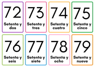 Números del 1 al 100 para apoyo visual 1º | PDF