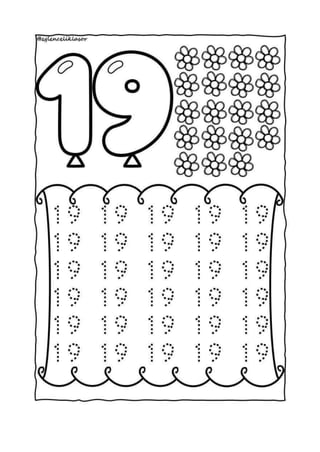 NUMEROS 11 AL 20 para preescolar repasar y colorear | PDF