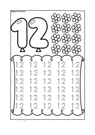 NUMEROS 11 AL 20 para preescolar repasar y colorear | PDF