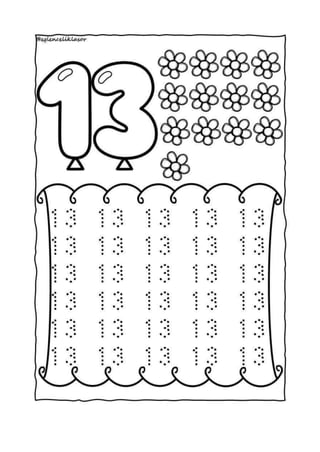 NUMEROS 11 AL 20 para preescolar repasar y colorear | PDF
