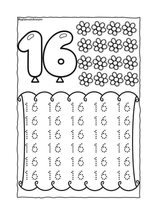 NUMEROS 11 AL 20 para preescolar repasar y colorear | PDF