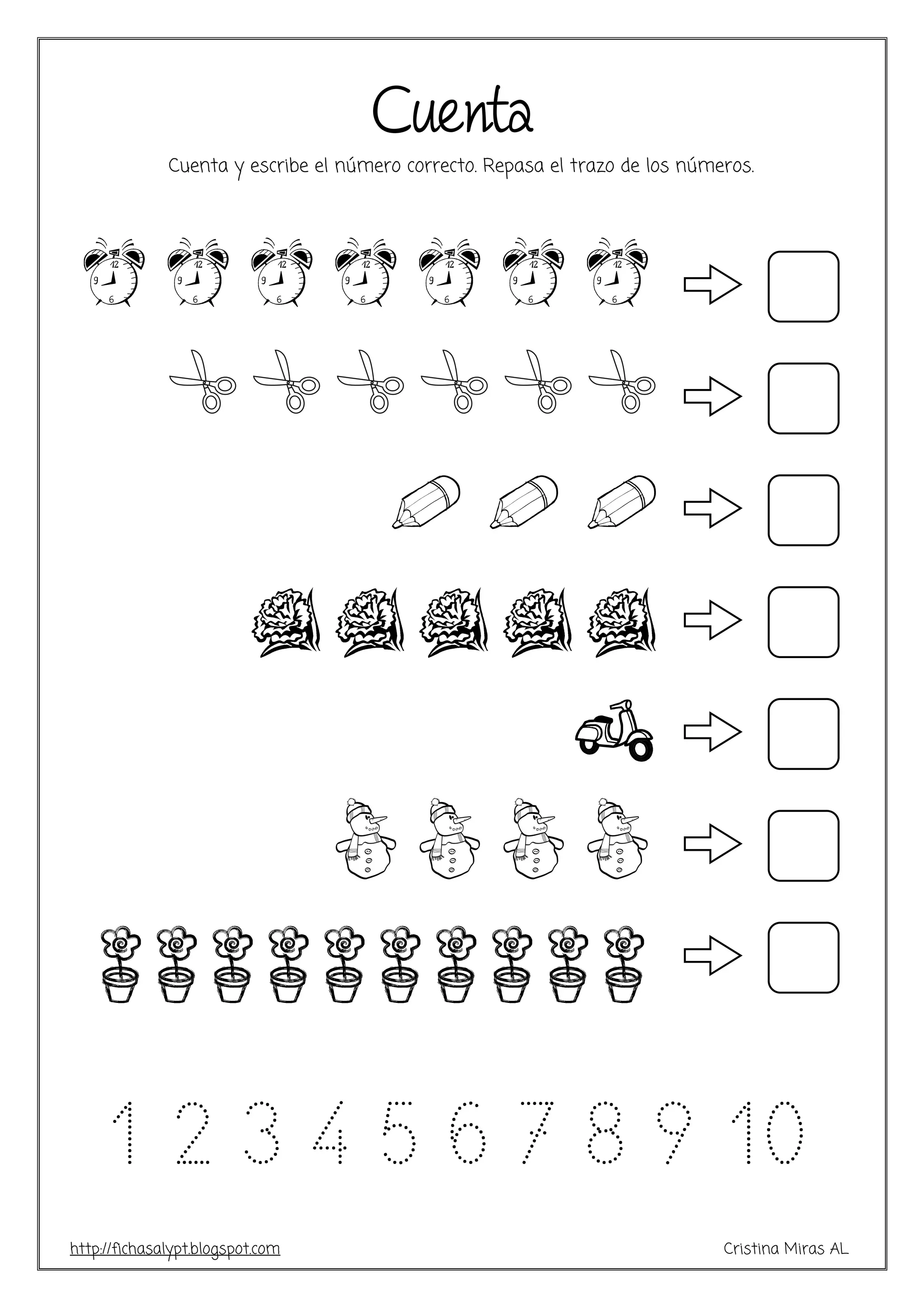 Fichas Números (del 1 10) Educación infantil | PDF