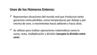 Introduccion a los numeros enteros primero de secundaria | PPTX