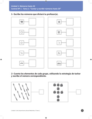 Números hasta 10 matemática 1° | PDF