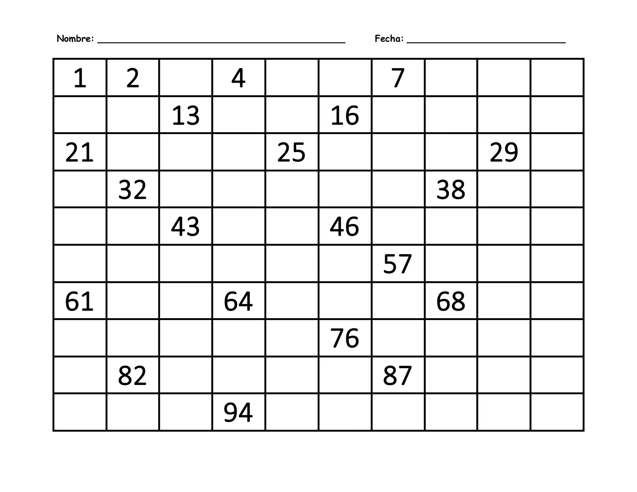Practicar Numeros/Practice numbers | DOCX