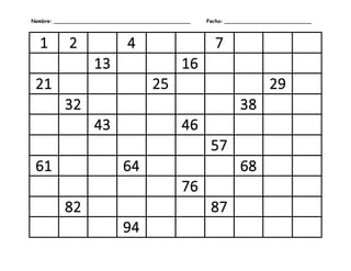 Practicar Numeros/Practice numbers | DOCX