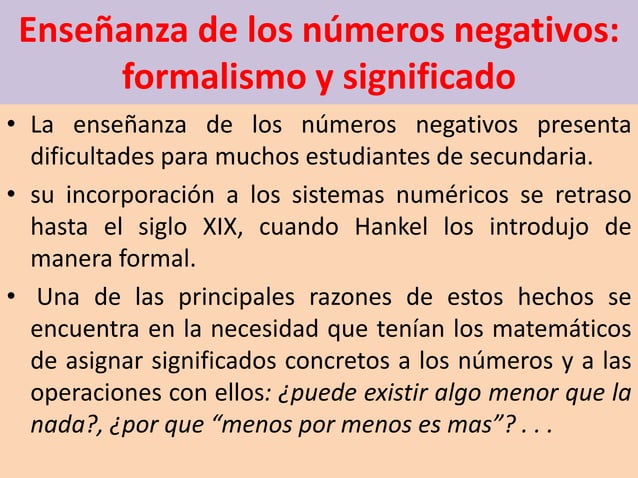 Numeros negativos | PPTX