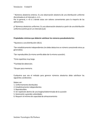 Numeros Pseudoaleatorios | DOC