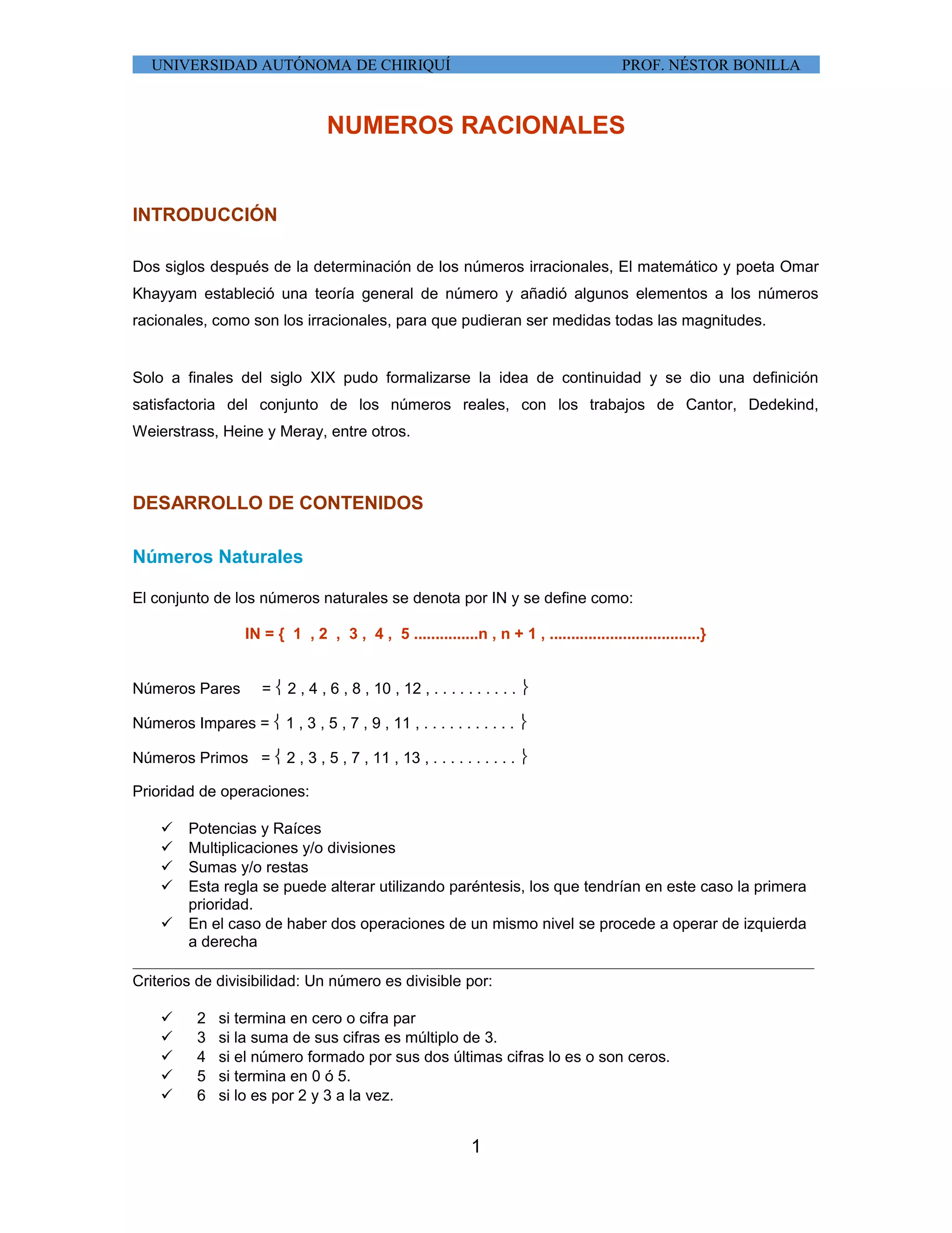 Numeros racionales | DOC