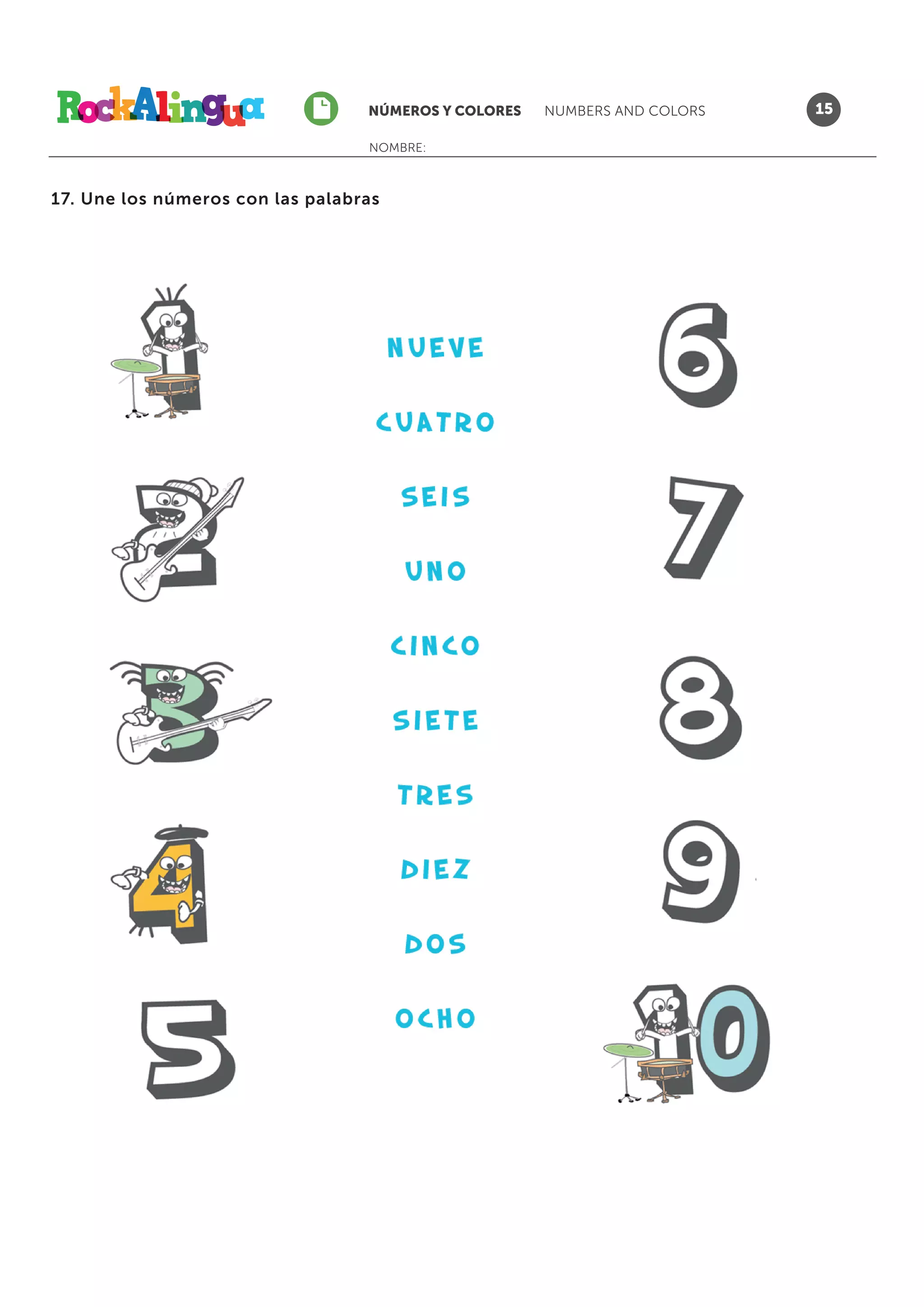 Numeros y colores rockalingua | PDF