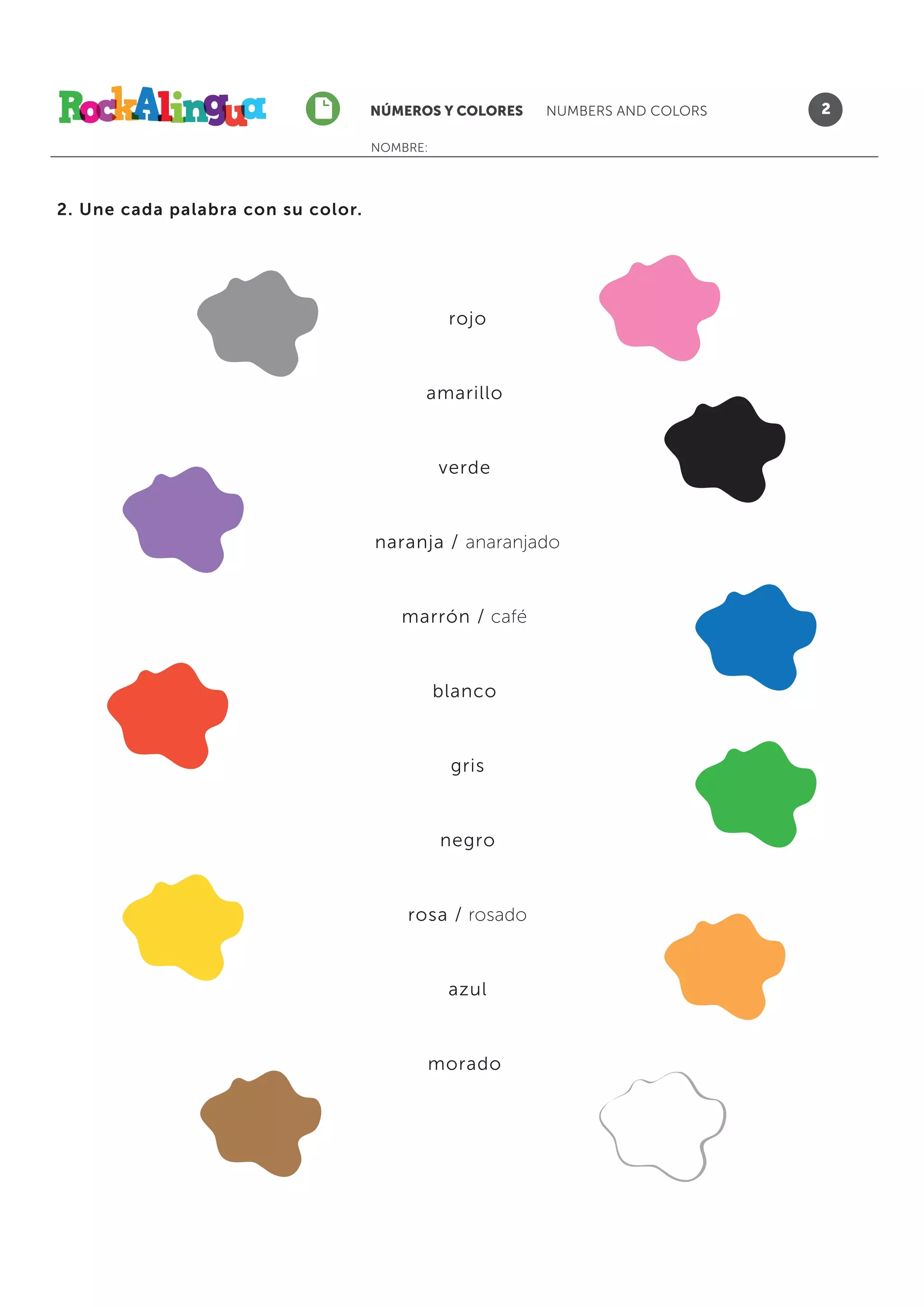 Numeros y colores rockalingua | PDF