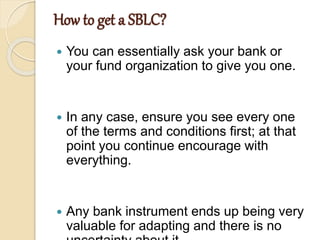 Numerous Advantages of the SBLC Standby Letter of Credit | PPT