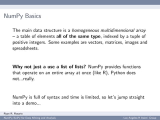 NumPy and SciPy for Data Mining and Data Analysis Including iPython ...
