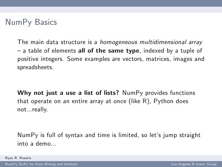 NumPy and SciPy for Data Mining and Data Analysis Including iPython,