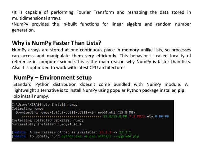 NumPy.pptx Bachelor of Computer Application | PPT