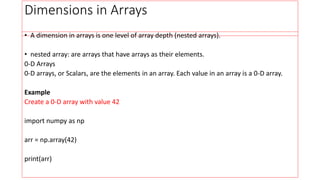 NumPy.pptx | Programming Languages | Computing