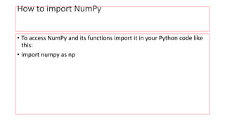 NumPy.pptx | Programming Languages | Computing