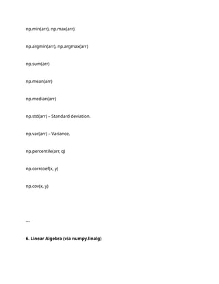 python library functions:Numpy functions.docx