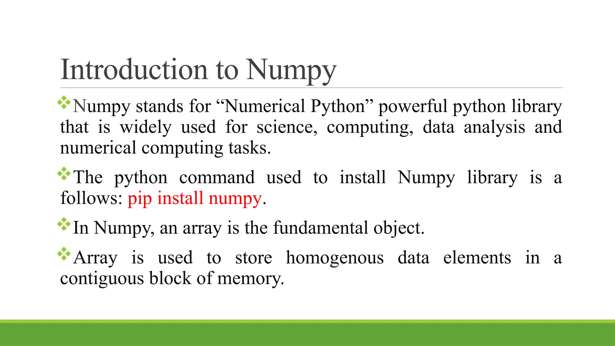 Numpy Library introducton in Python.pptx