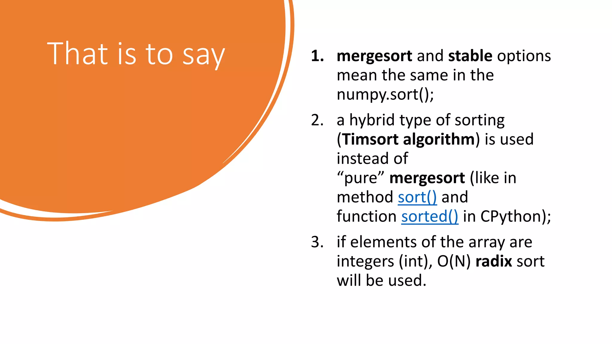 NumPy sorting (and dancing and memes): a short review for students | PPTX