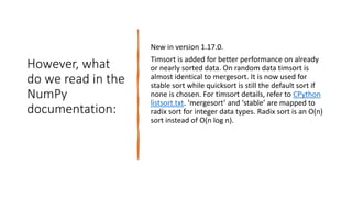 NumPy sorting (and dancing and memes): a short review for students | PPT
