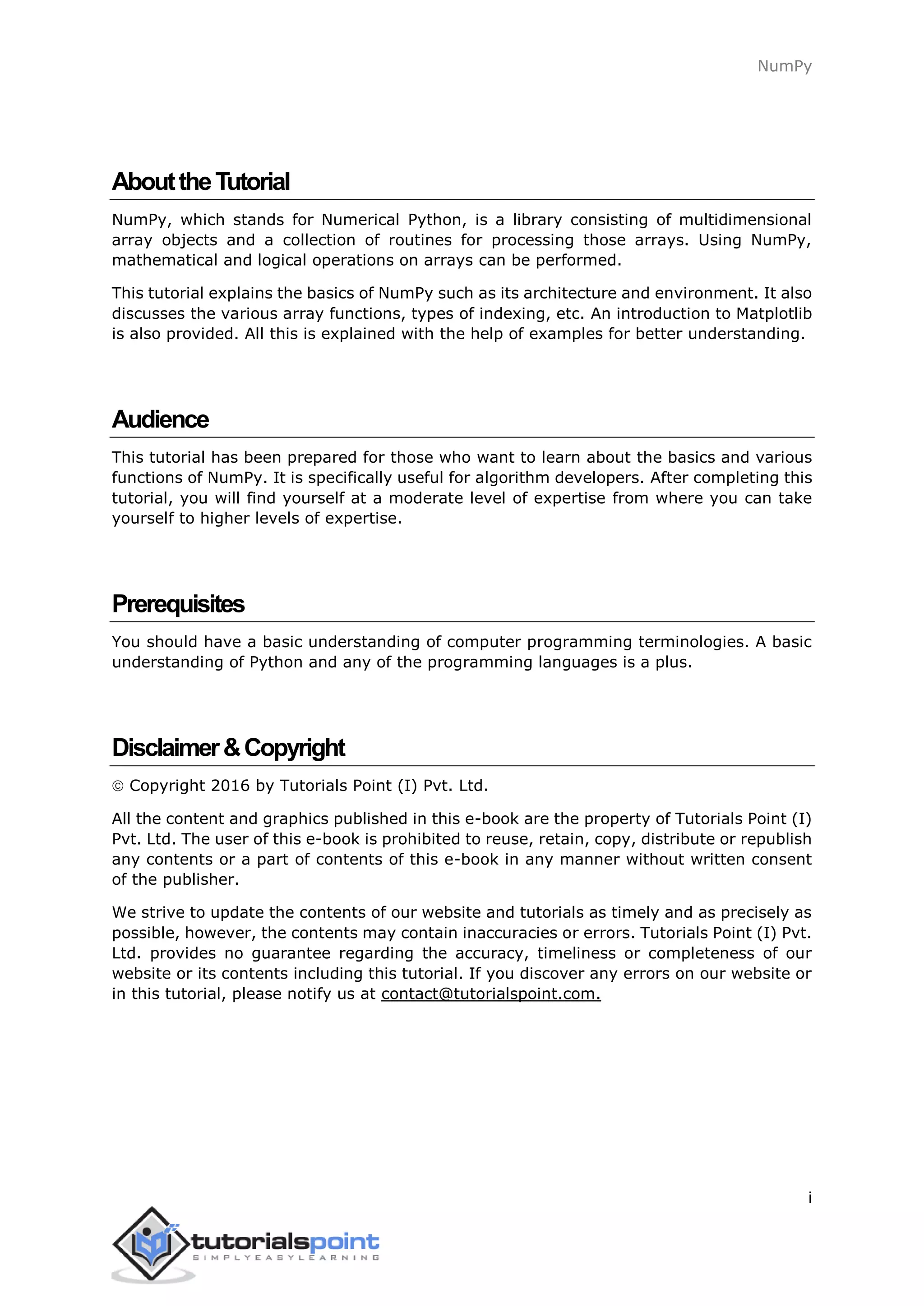 Numpy tutorial | PDF
