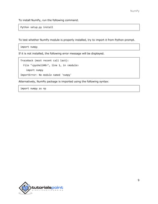 Numpy tutorial | PDF