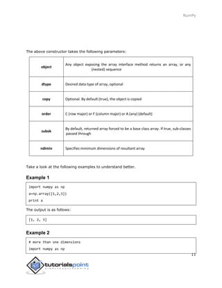 Numpy tutorial | PDF