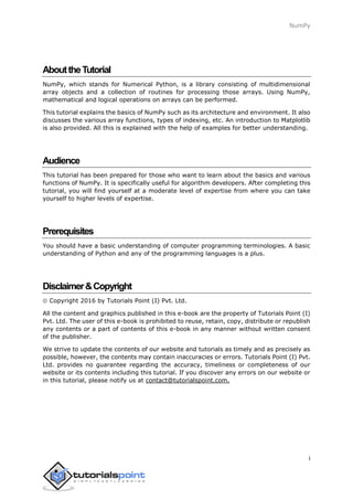 Numpy tutorial | PDF