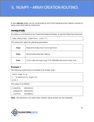 Numpy tutorial | PDF
