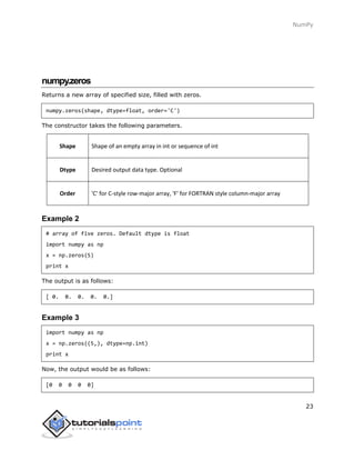 Numpy tutorial | PDF