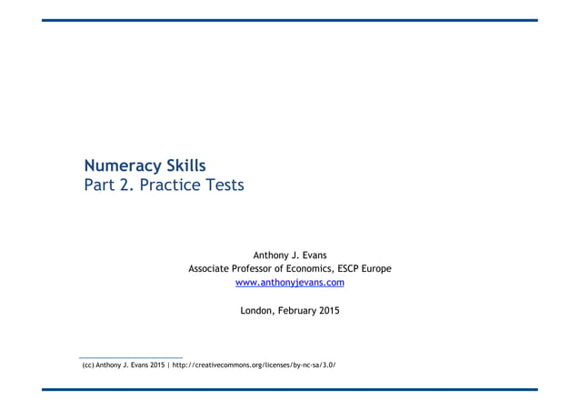 Numeracy Skills 2 | PDF | Educational Assessment | Education