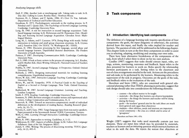 (David Nunan ) designing tasks for the communicative classroom | PDF ...