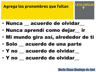 Nunca me acuerdo de olvidarte - Shakira | PDF