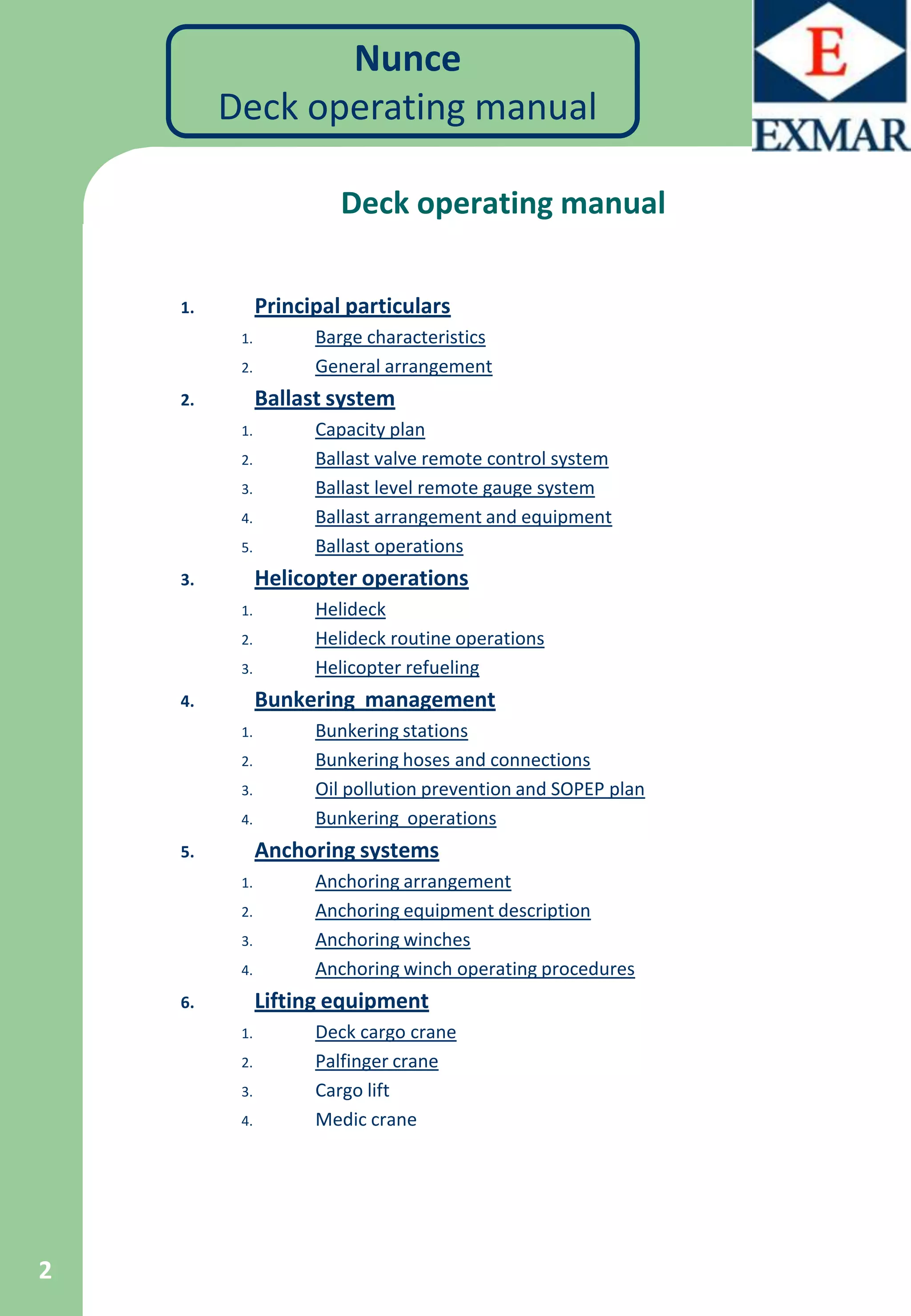 Nunce deck operating manual project | PPTX