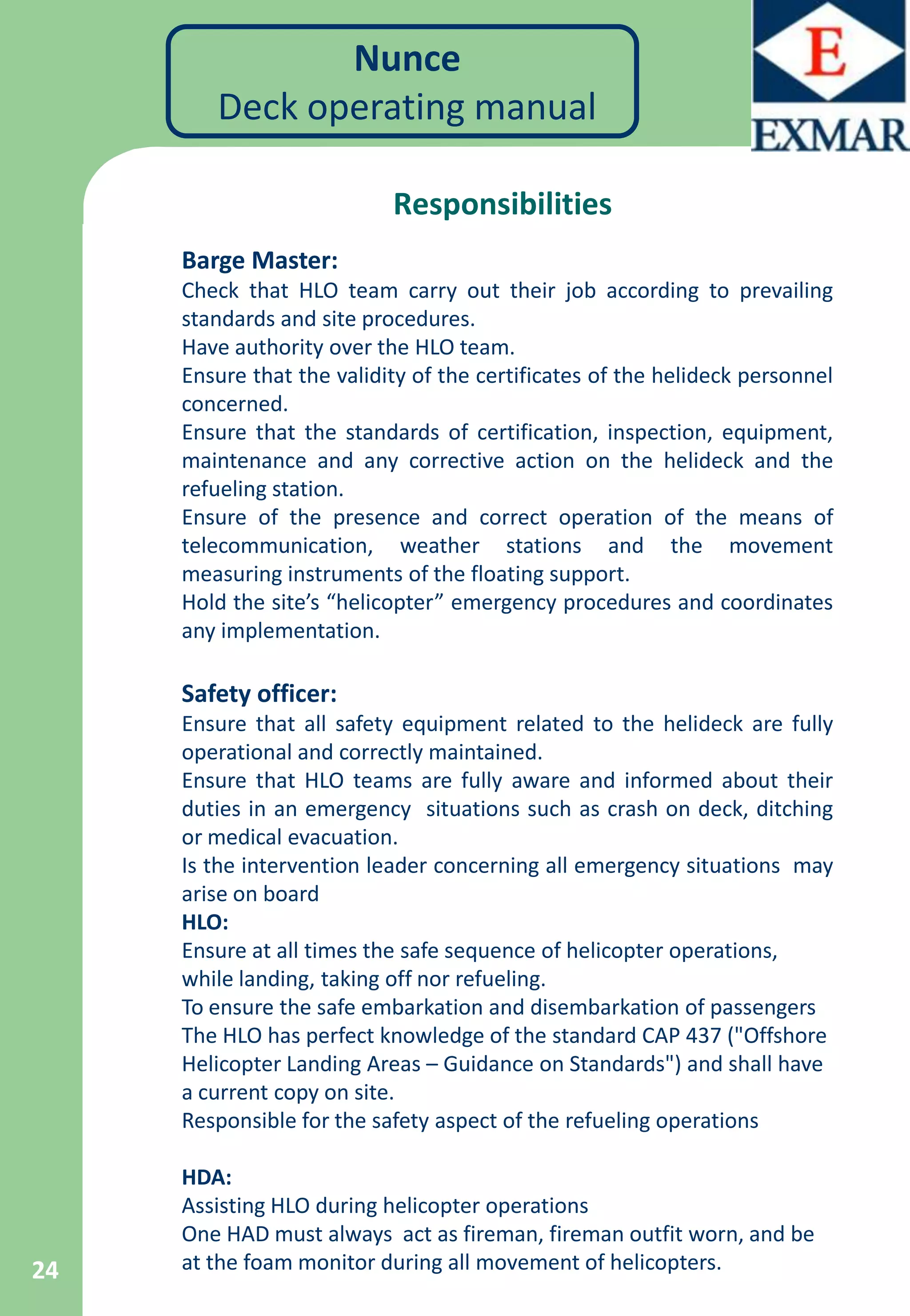 Nunce deck operating manual project | PPTX
