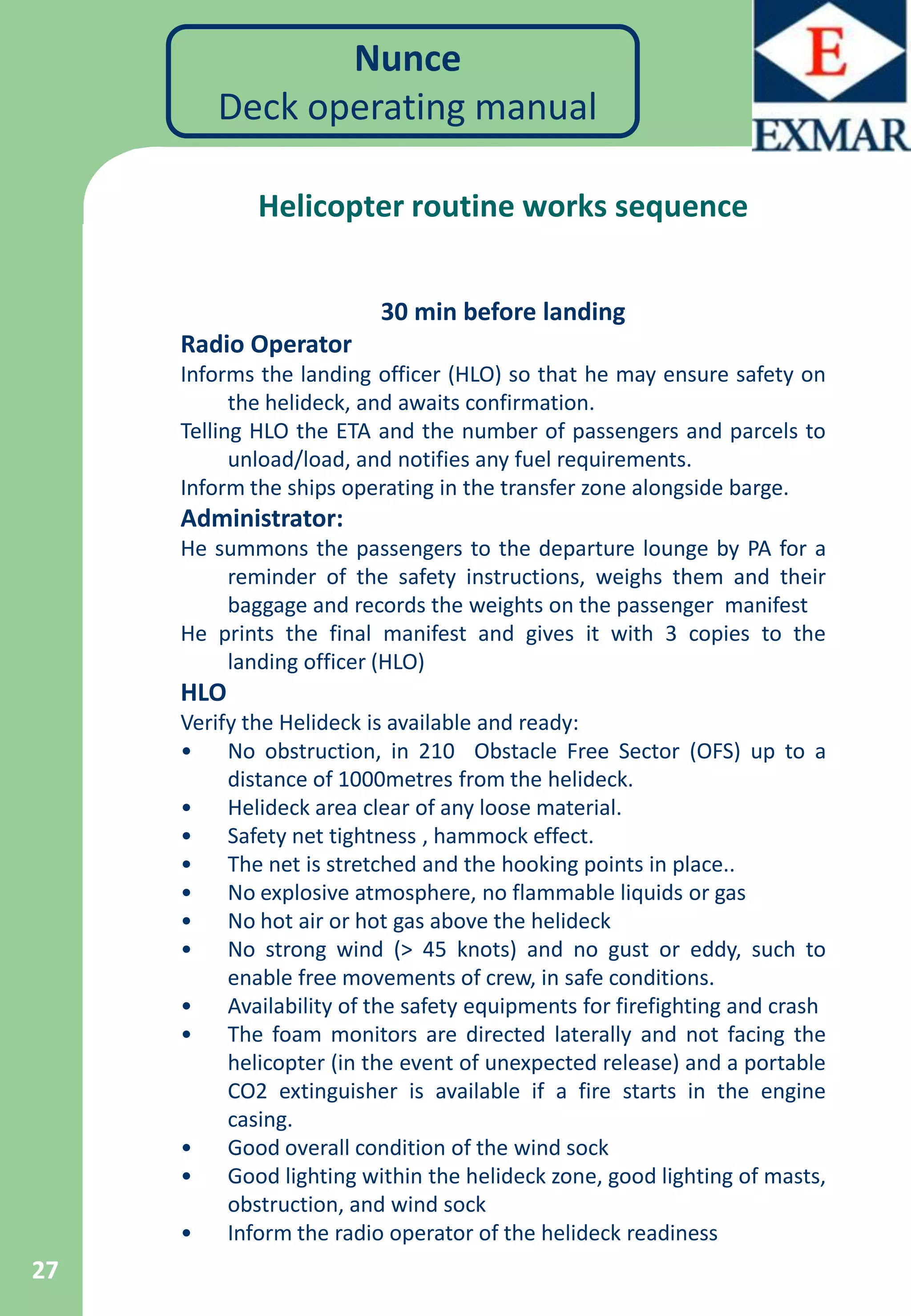 Nunce deck operating manual project | PPTX