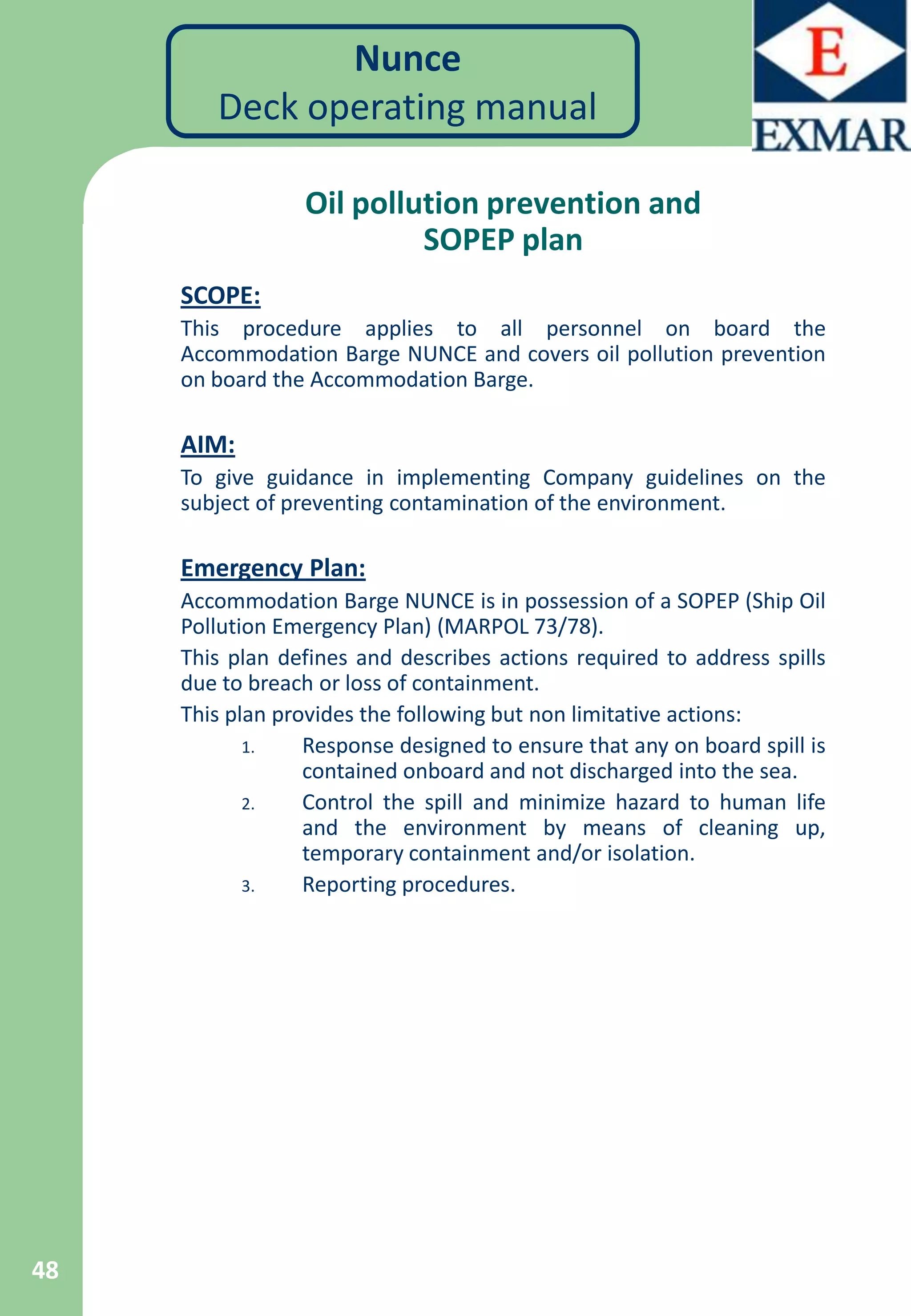 Nunce deck operating manual project | PPTX