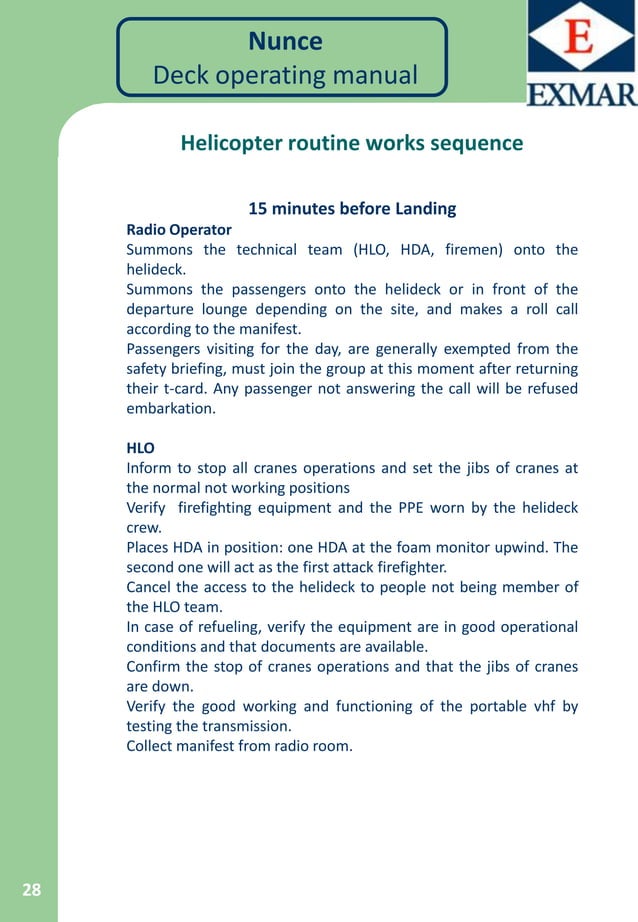 Nunce deck operating manual project | PPTX