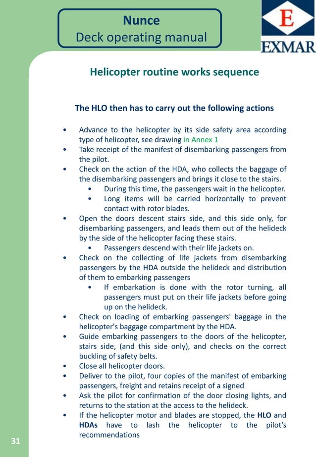 Nunce deck operating manual project | PPTX