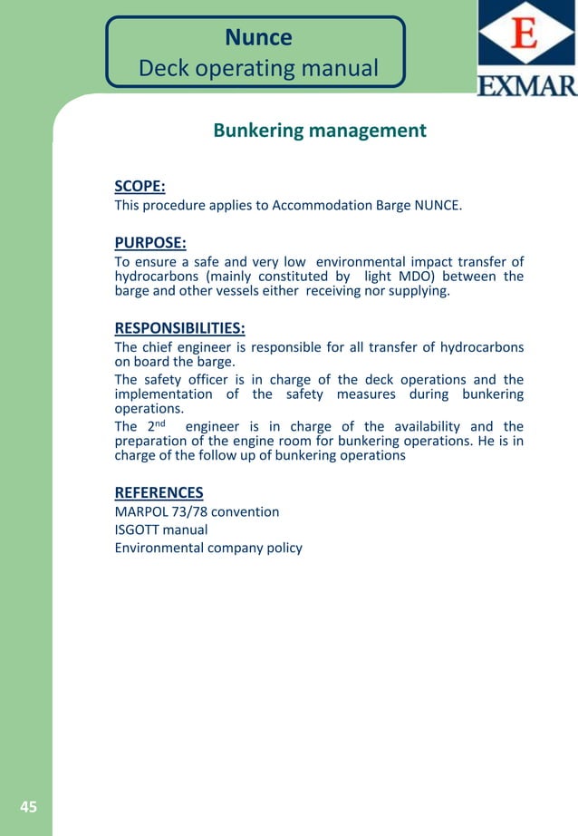 Nunce deck operating manual project | PPTX