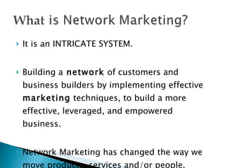 Network Marketing Presentation 071409rev3 | PPT | Marketing and ...